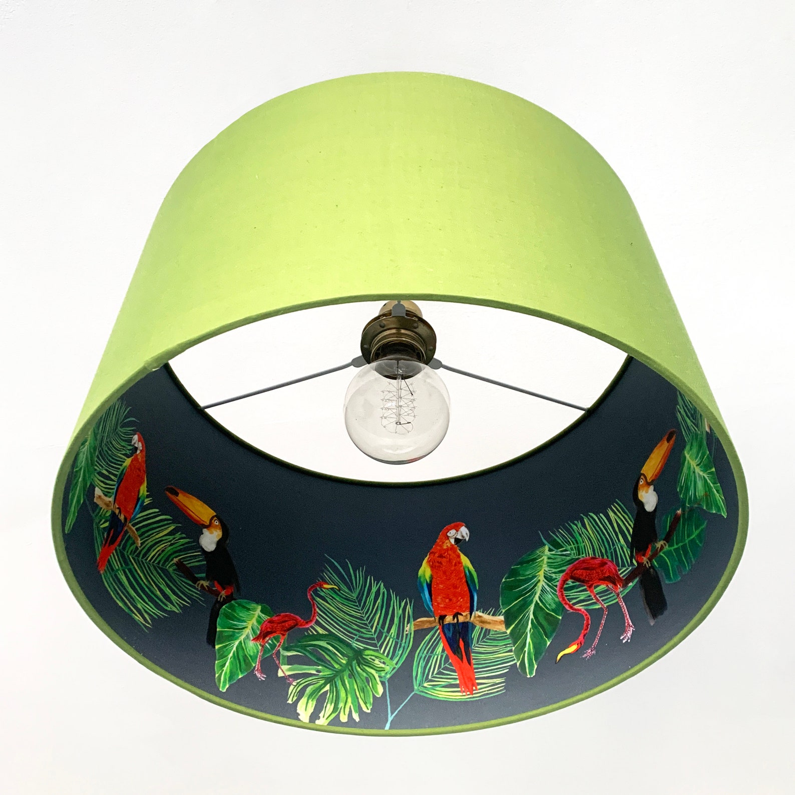 Lampshade With A Tropical Rainforest Lining Ceiling Shade - Etsy
