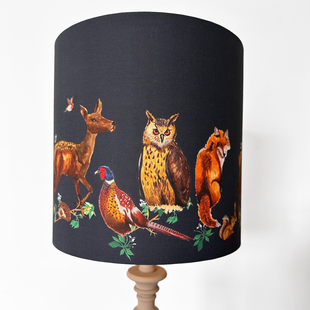 Woodland Animal Lampshade | Owl | Fox | Deer | Pheasant | Lamp ...