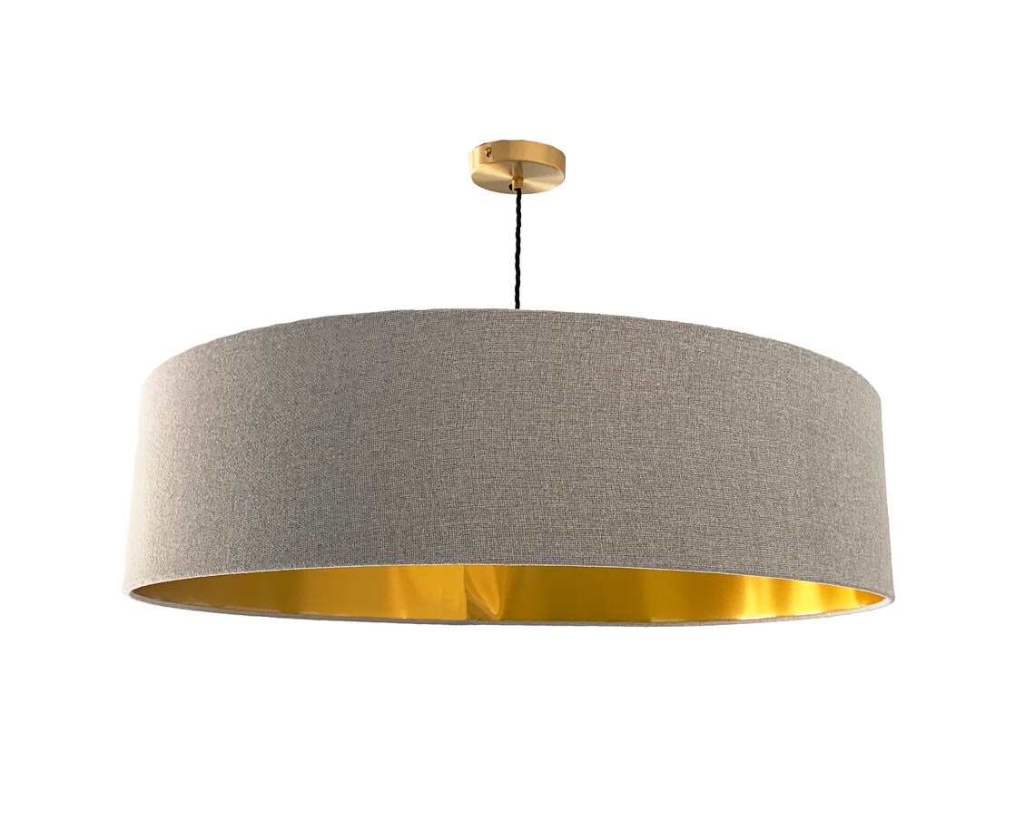 Brushed Gold Lampshade Ceiling Shade Table Lamp Drum | Etsy