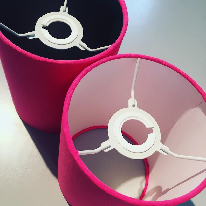 Cerise Pink Drum Lampshade - Handmade Cotton Ceiling/table Shade - Etsy