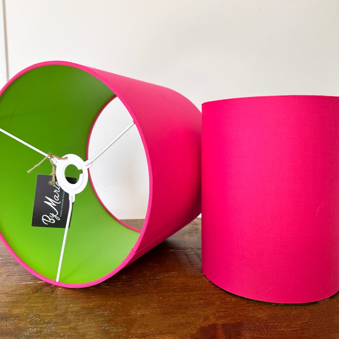 Cerise Pink Lampshade - Mix & Match | Ceiling Shade | Table Lamp | Drum ...