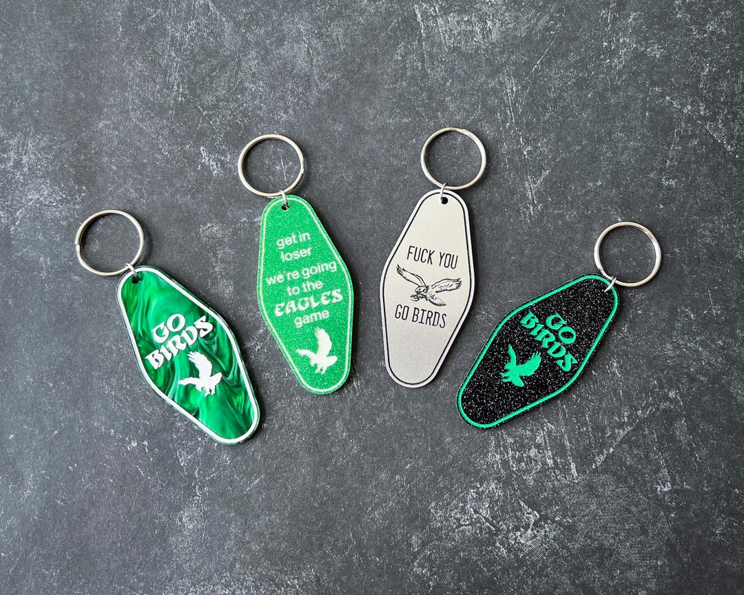 Philadelphia Eagles Keychains, Hand Painted Philly Sports Keychain ...