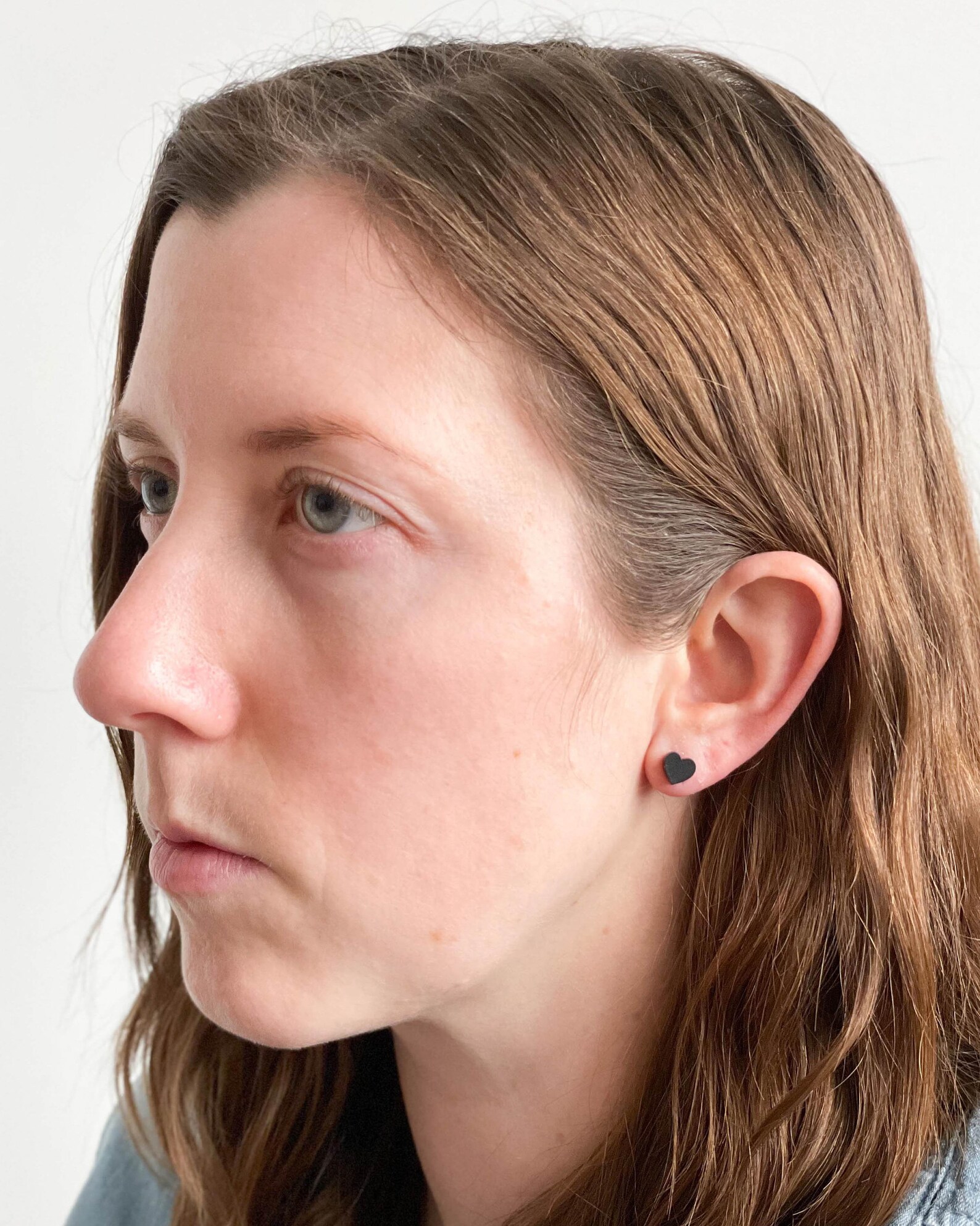 Mini Black Heart Studs Valentine's Day - Etsy