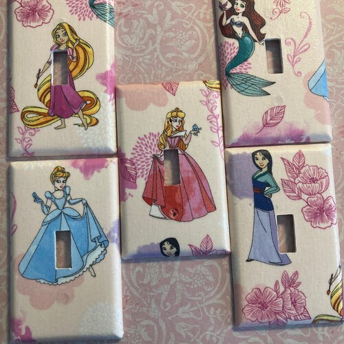 Disney Princess Light Switch Cover Outlet Cover Ariel Mulan - Etsy