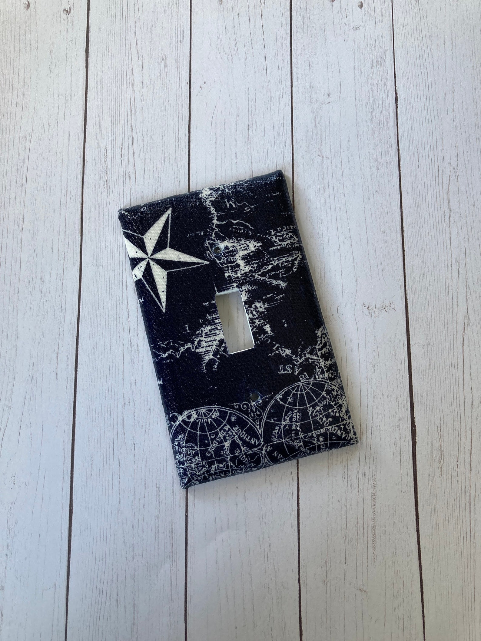 Nautical Navy Blue Compass Sailing Ship Map Light Switch Plate | Etsy