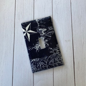 Nautical Navy Blue Compass Sailing Ship Map Light Switch Plate Outlet ...