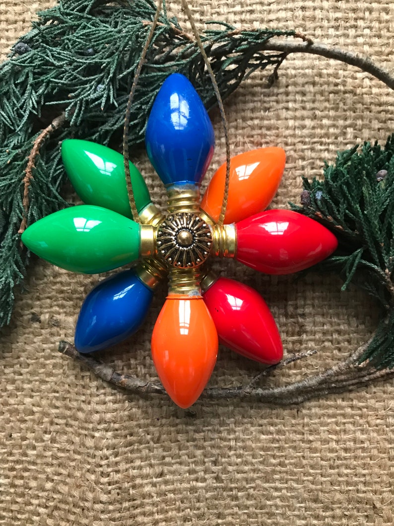 Christmas Light Bulb Ornament Vintage Style Christmas | Etsy