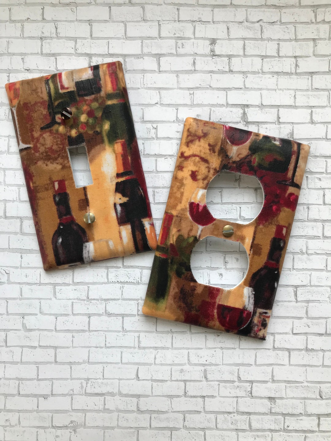 Wine Bottles Grapes Light Switch Cover Outlet Cover Kitchen Wine Bar ...