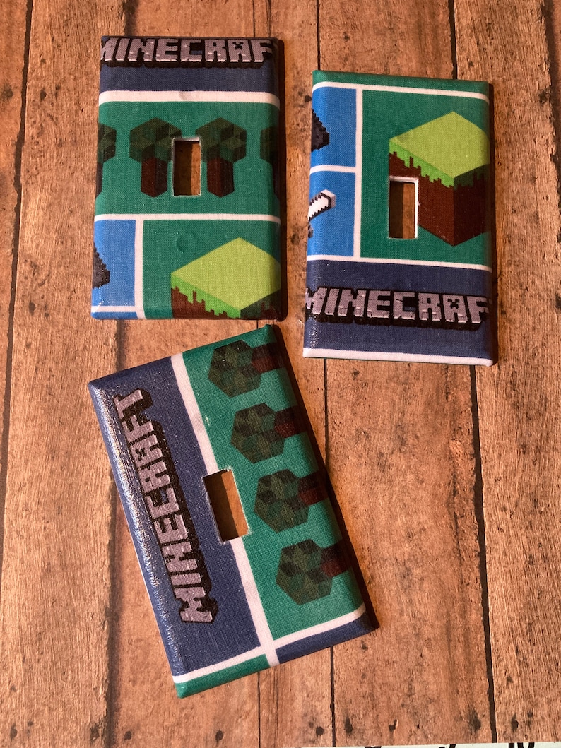 Minecraft Light Switch Cover Outlet Cover Wall Decor Room - Etsy