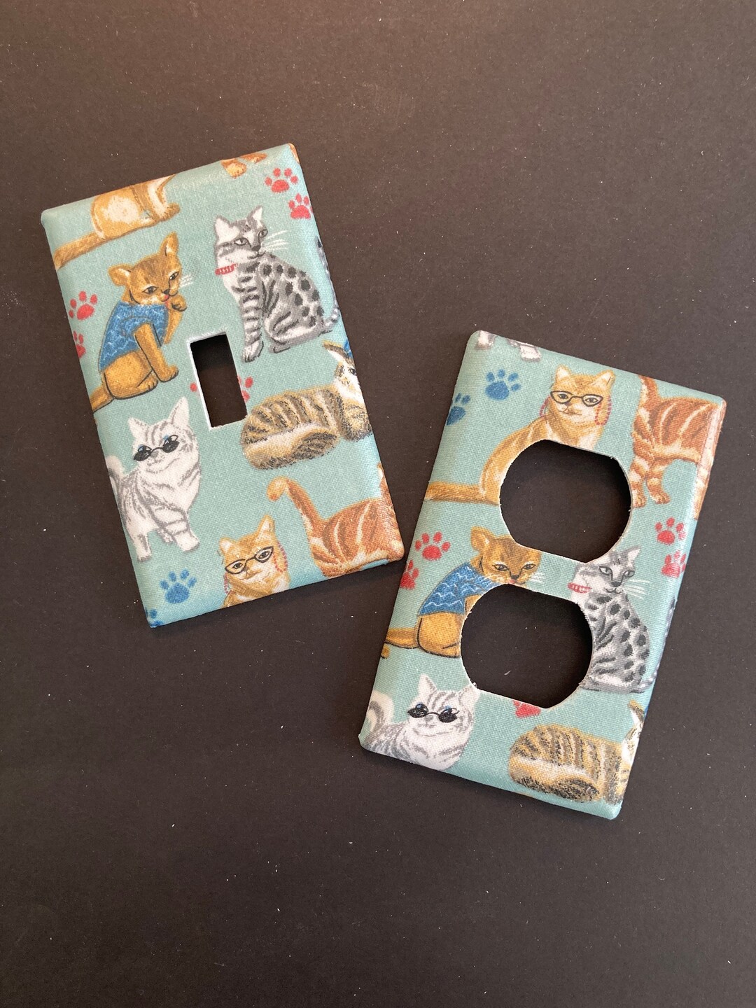 Cats Feline Purr Light Switch Cover Outlet Cover Bedroom Den Craft Room ...