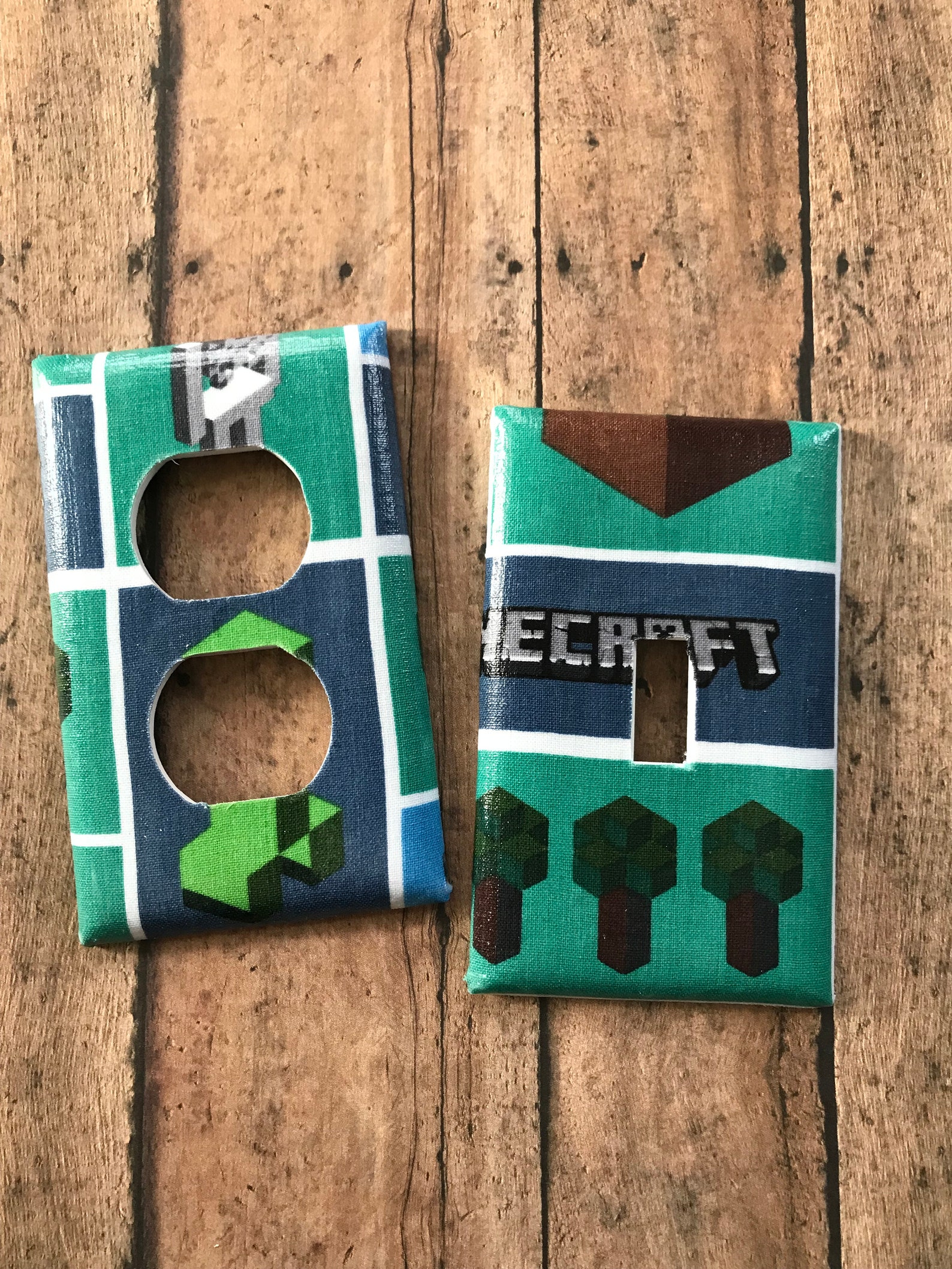 Minecraft Light Switch Cover Outlet Cover Wall Decor Room - Etsy