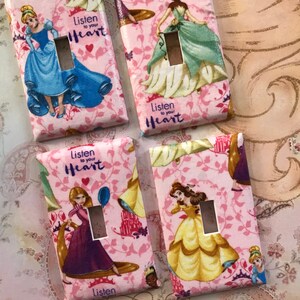 Disney Princess Light Switch Cover Outlet Cover Belle Cinderella ...