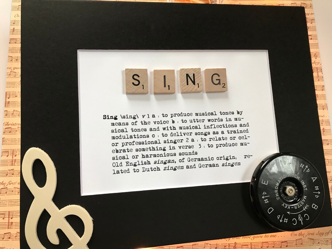 Sing Scrabble Tile Dictionary Definition Wall Decor - Etsy