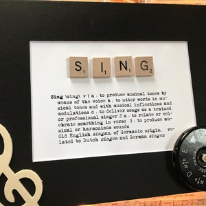 Sing Scrabble Tile Dictionary Definition Wall Decor - Etsy