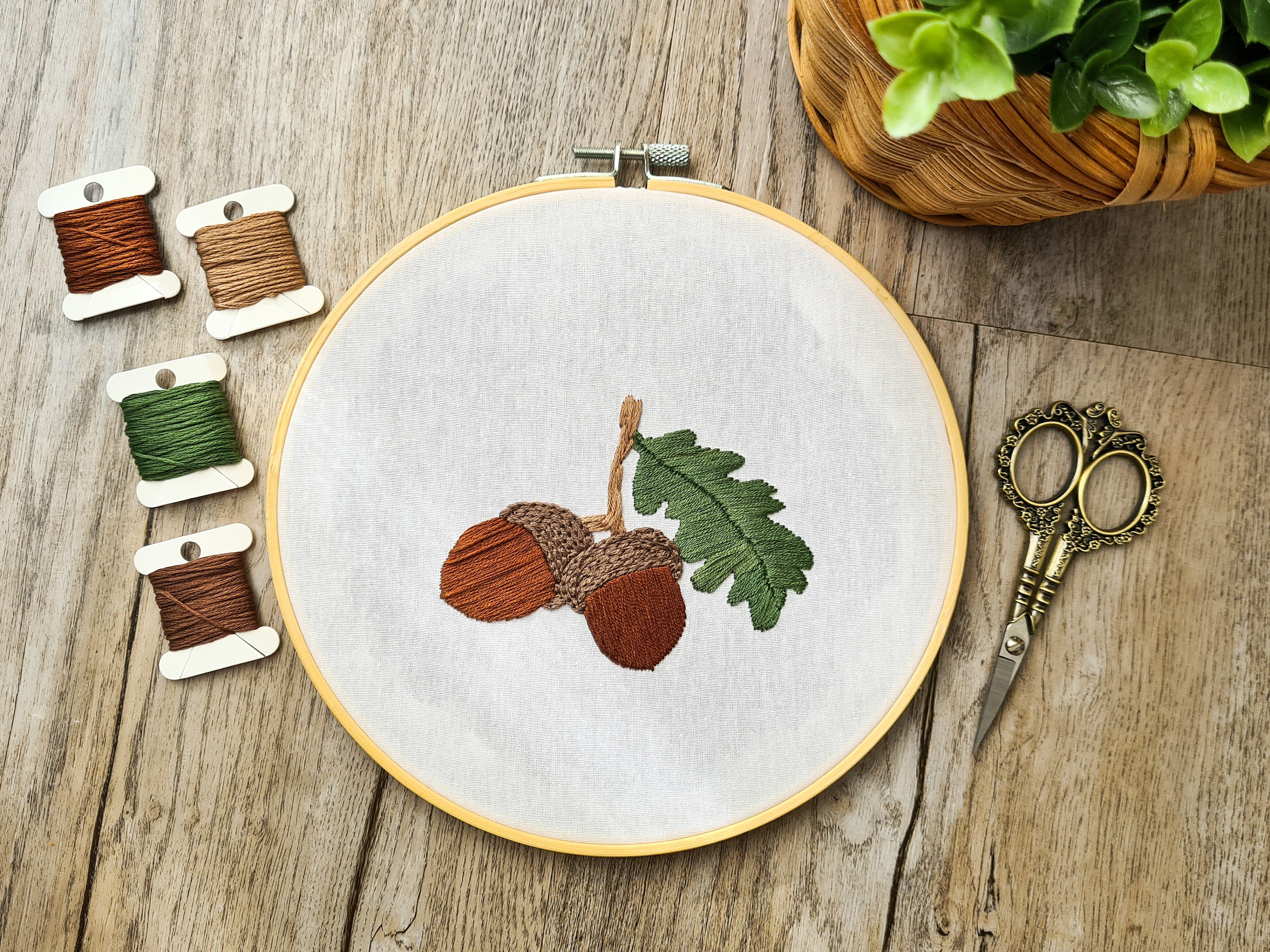 ACORNS // PDF Embroidery Pattern - Etsy
