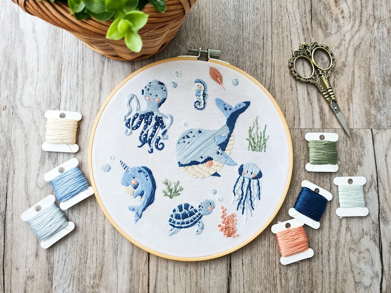 SEA CREATURES // PDF Embroidery Pattern - Etsy
