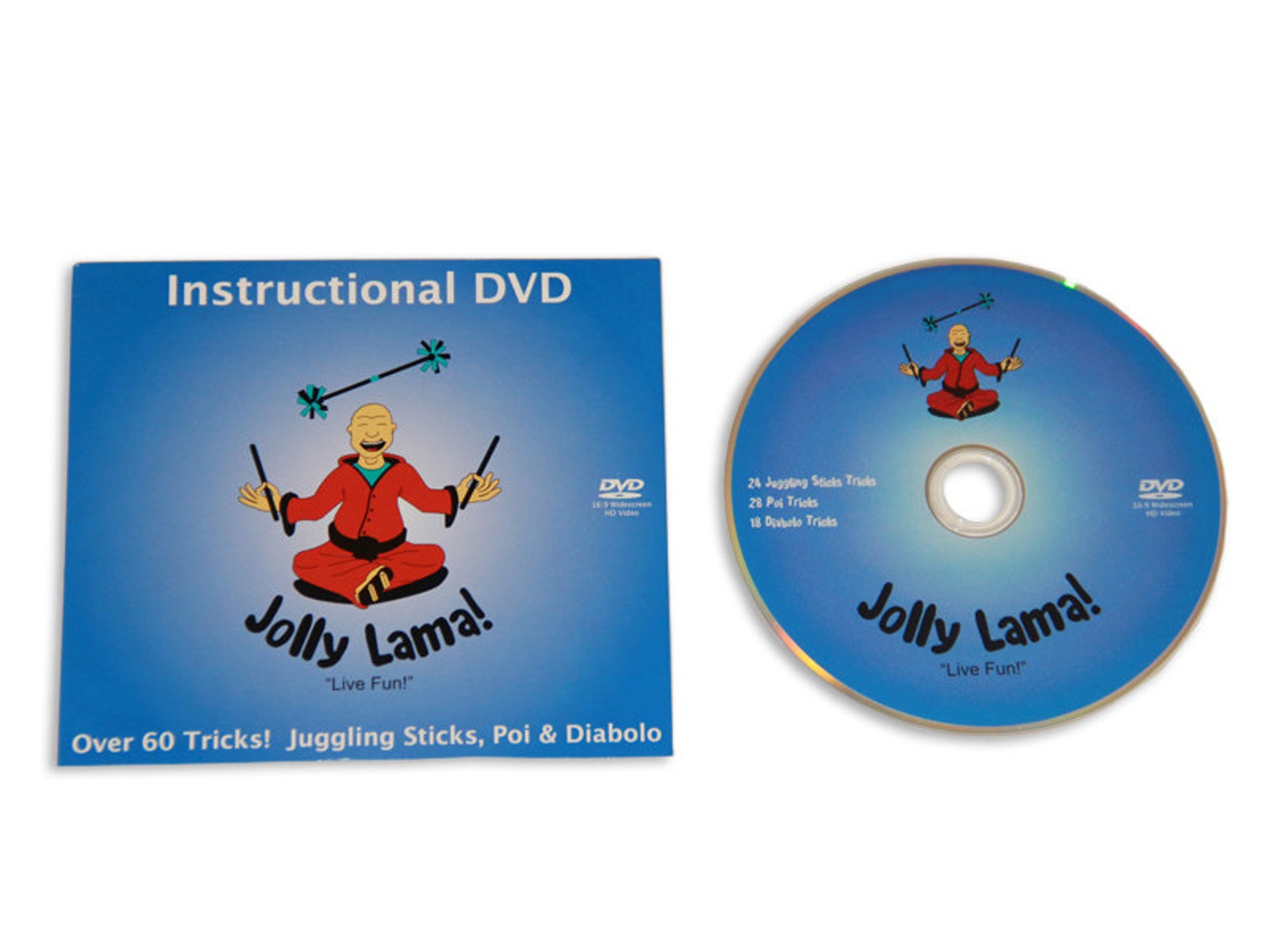 Jolly Lama 3-in-1 Instructional DVD for Juggling Devil Sticks, Diabolos ...