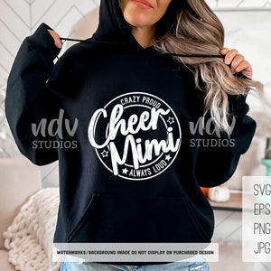 Cheer Mimi SVG, Cheer SVG, Cheerleading, Crazy Proud Always Loud, Mimi ...
