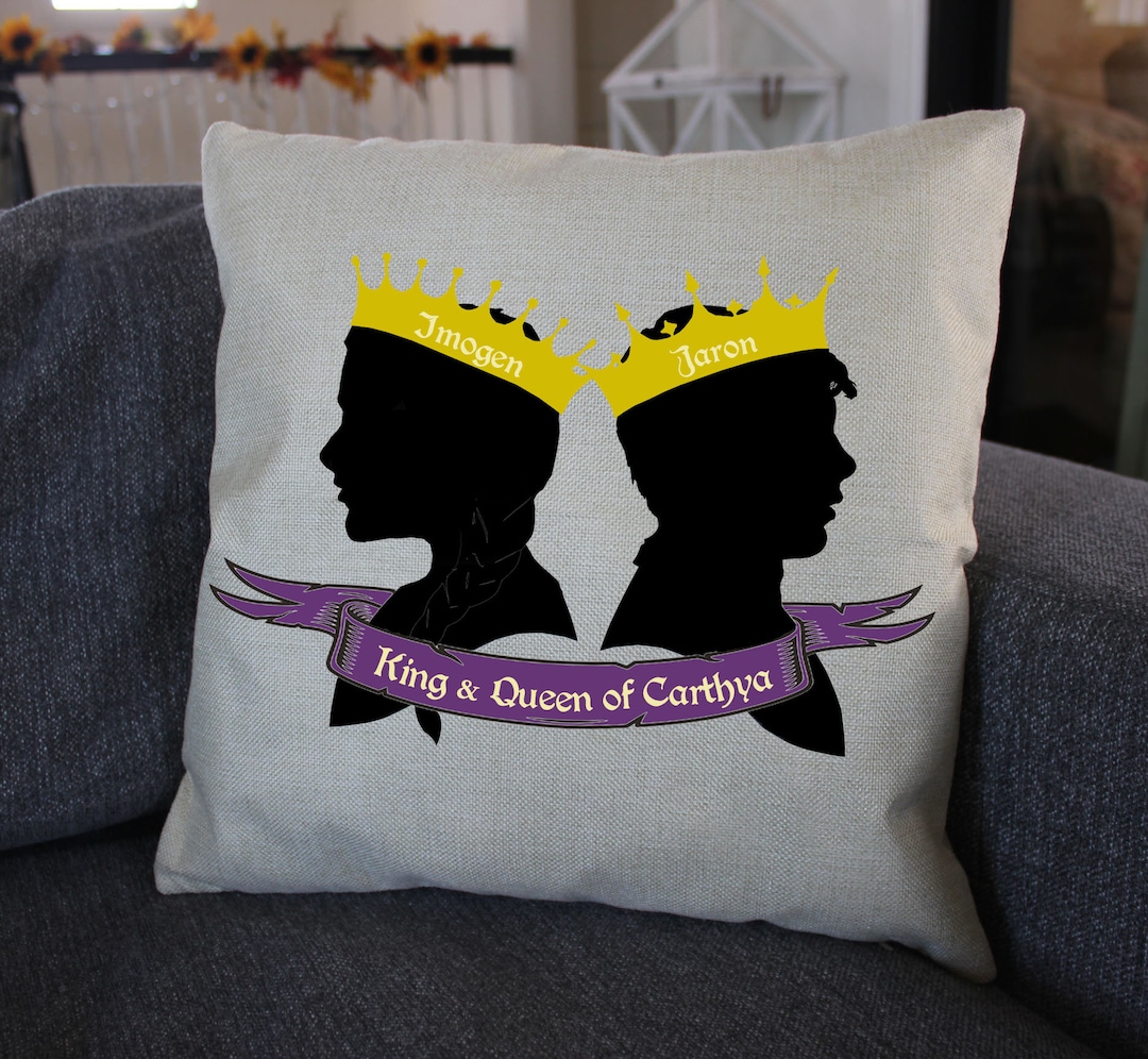 King Jaron & Queen Imogen Silhouette False Prince Series Throw Pillow ...