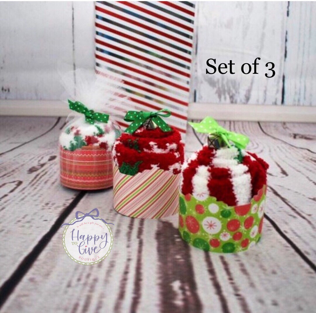 Christmas Fuzzy Socks Cupcakes, Stocking Stuffers, Teen Christmas Gifts ...