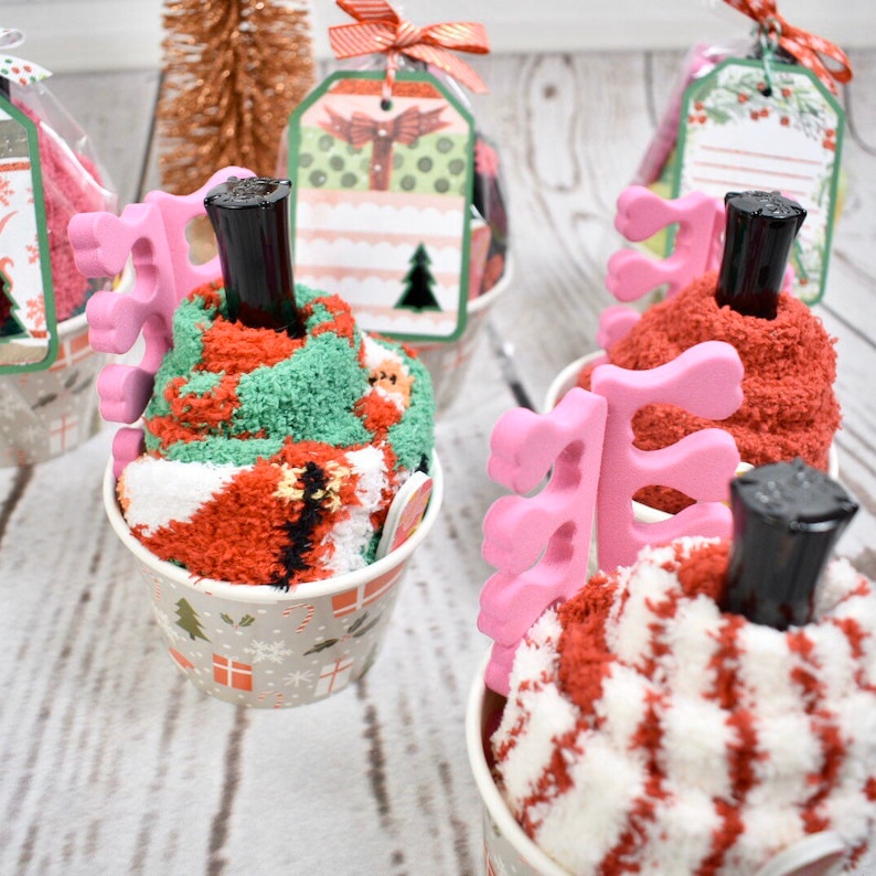 Christmas Fuzzy Sock Cupcakes Teen Stocking Stuffers - Etsy