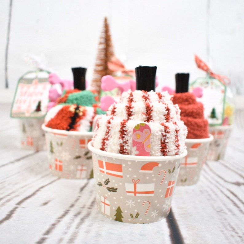 Christmas Fuzzy Sock Cupcakes Teen Stocking Stuffers - Etsy