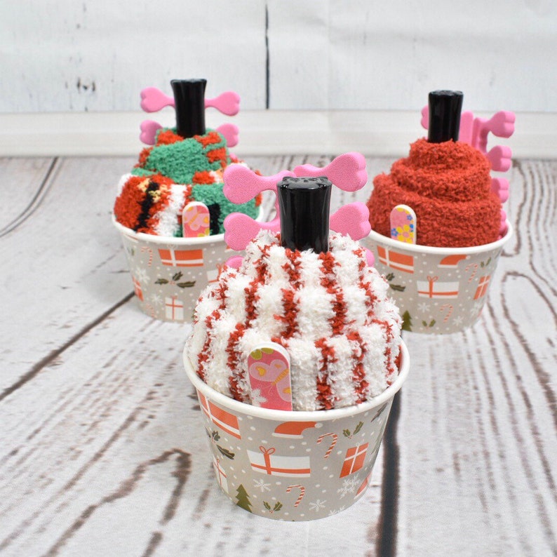 Christmas Fuzzy Sock Cupcakes Teen Stocking Stuffers - Etsy