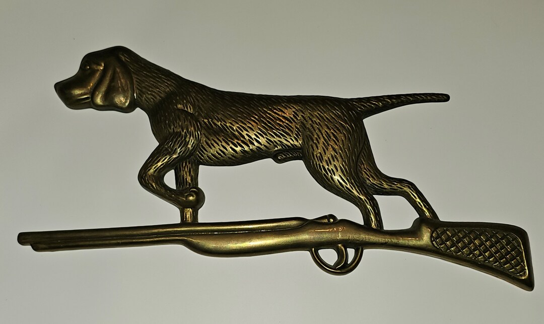 Vintage 1950s Hunting Dog & Rifle, Wall Plaque, Mid-century Wall ...