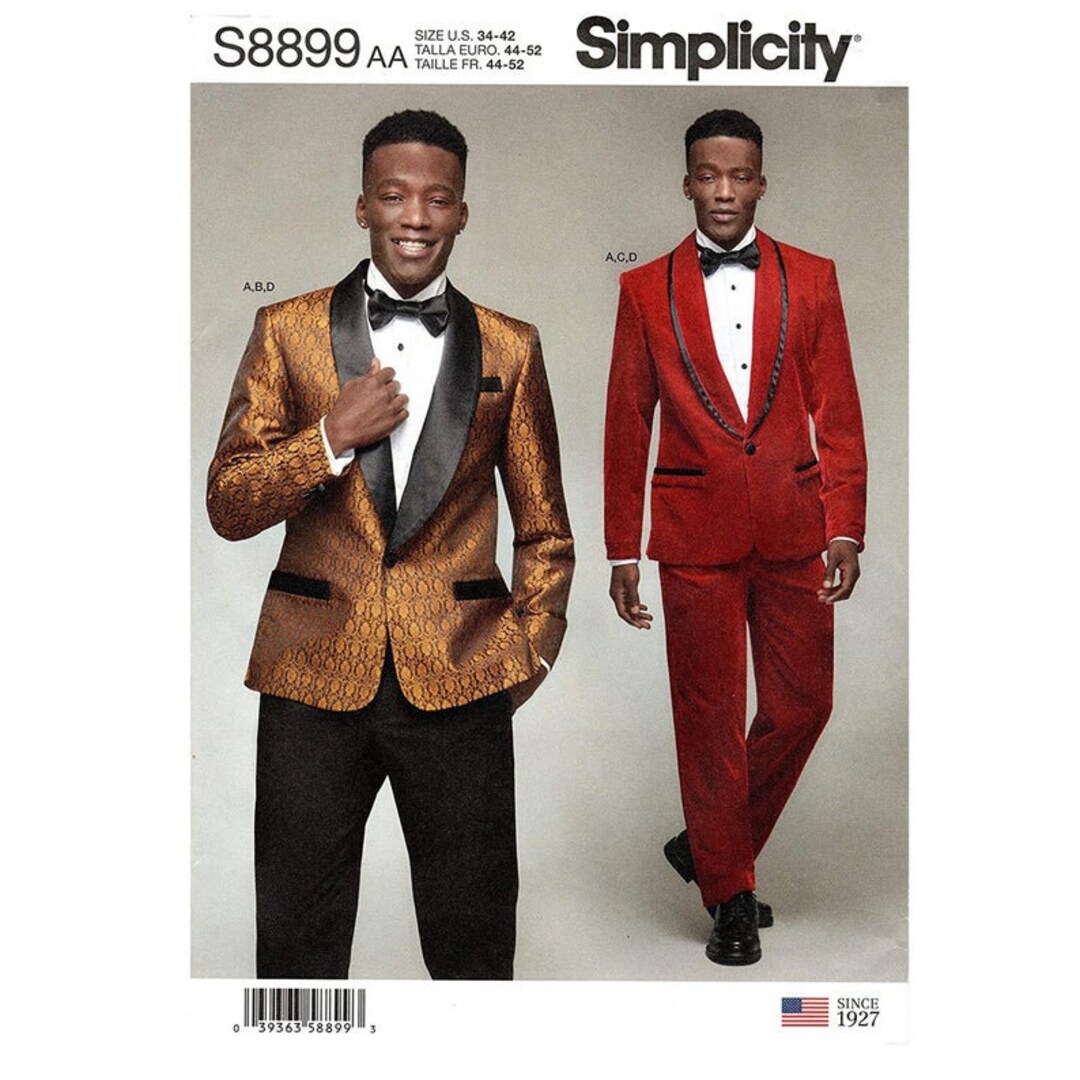 Simplicity Pattern #S8899, Sewing Pattern, Men's Tuxedo Jackets, Pants ...