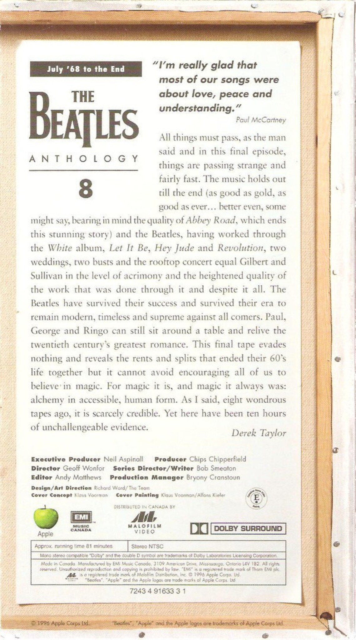 The Beatles Anthology Box Set 8 VHS Tapes 1996 Apple - Etsy