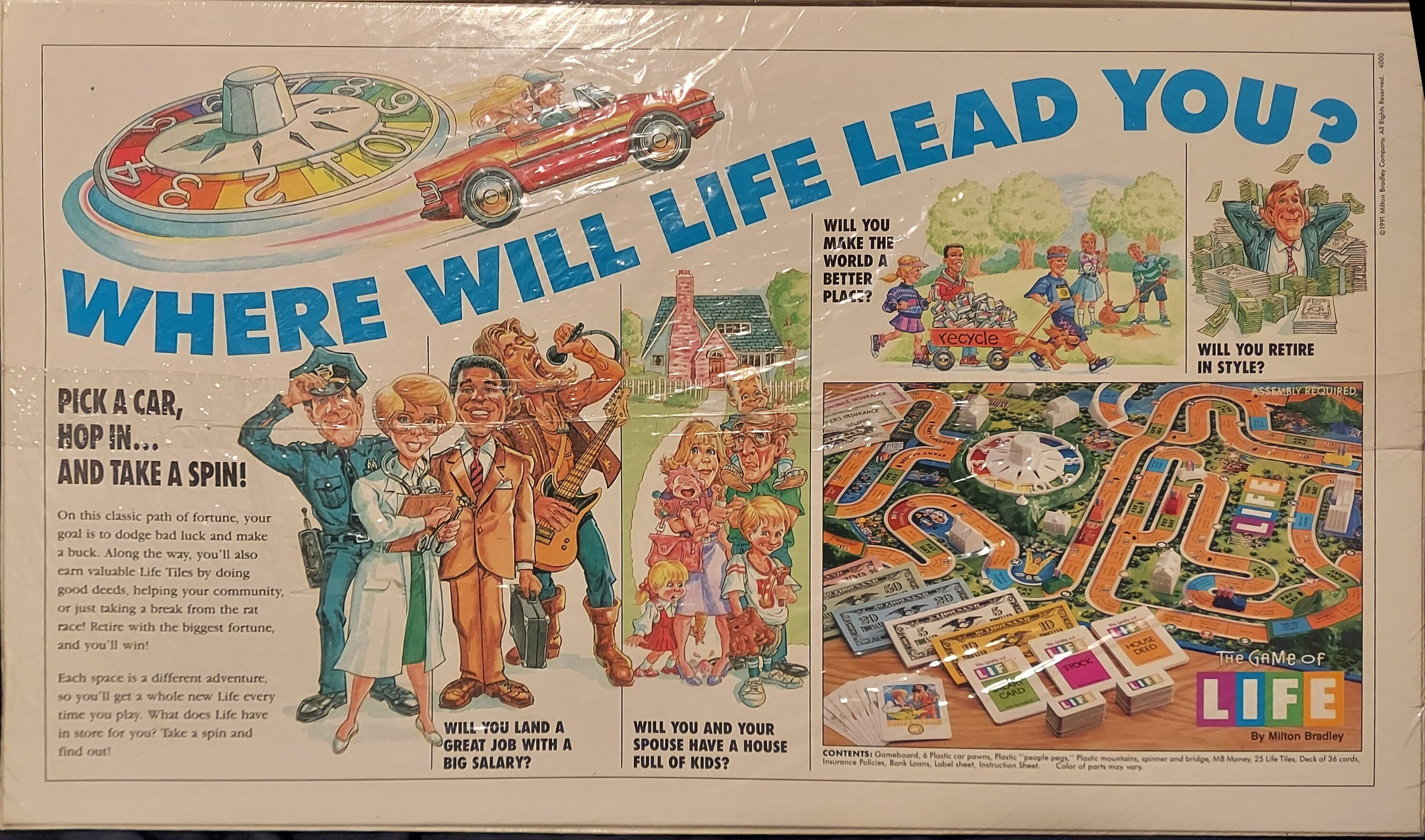 Vintage The Game of Life Board Game, 1991 Milton Bradley, FACTORY SEALED