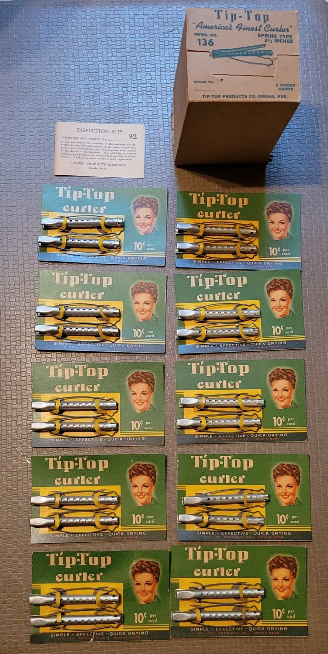 Vintage 1940s Tip Top Products, Display Cards With 2 Medium Metal ...