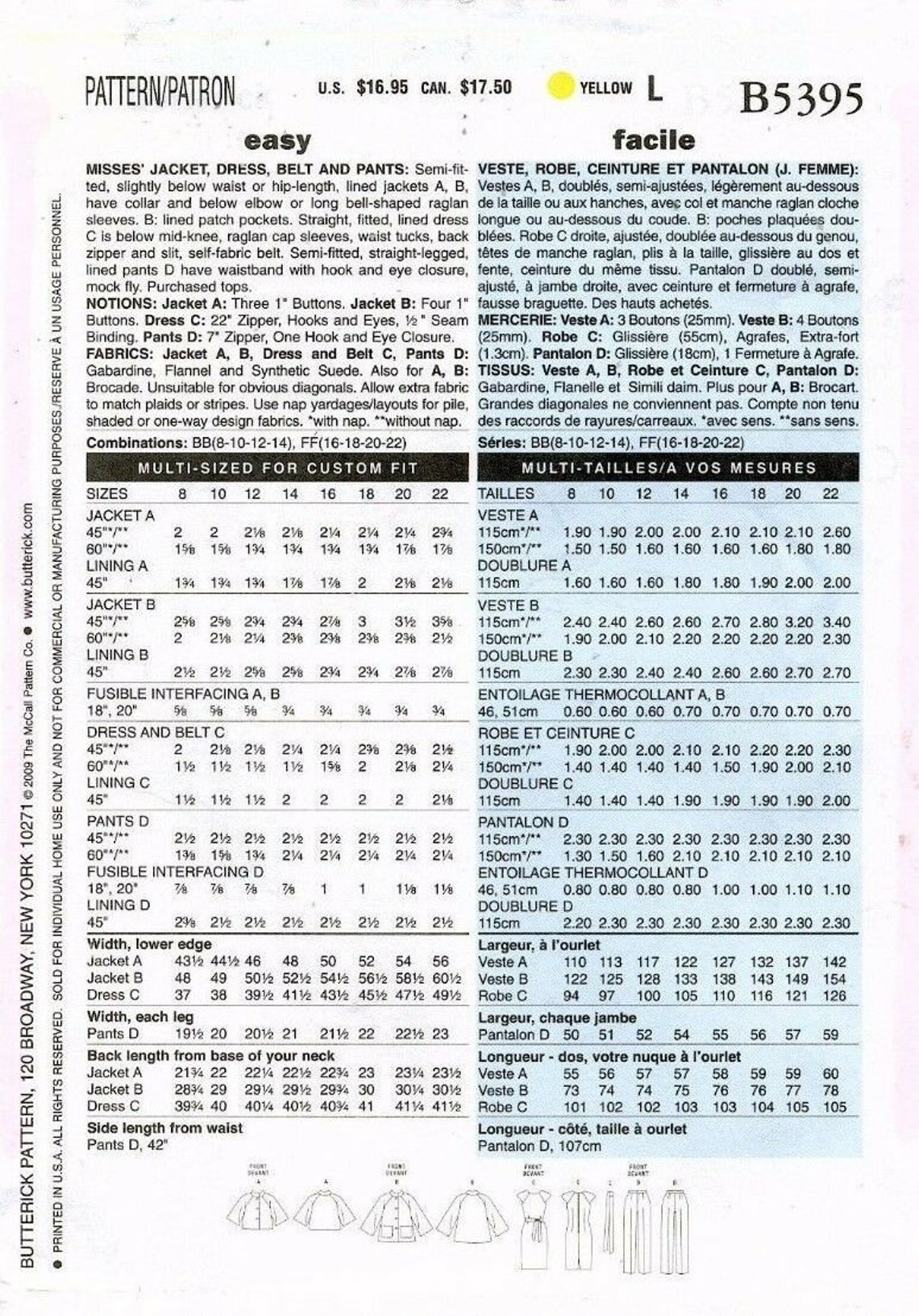 Vintage Butterick B5395 Sewing Patterns Misses' Swing | Etsy