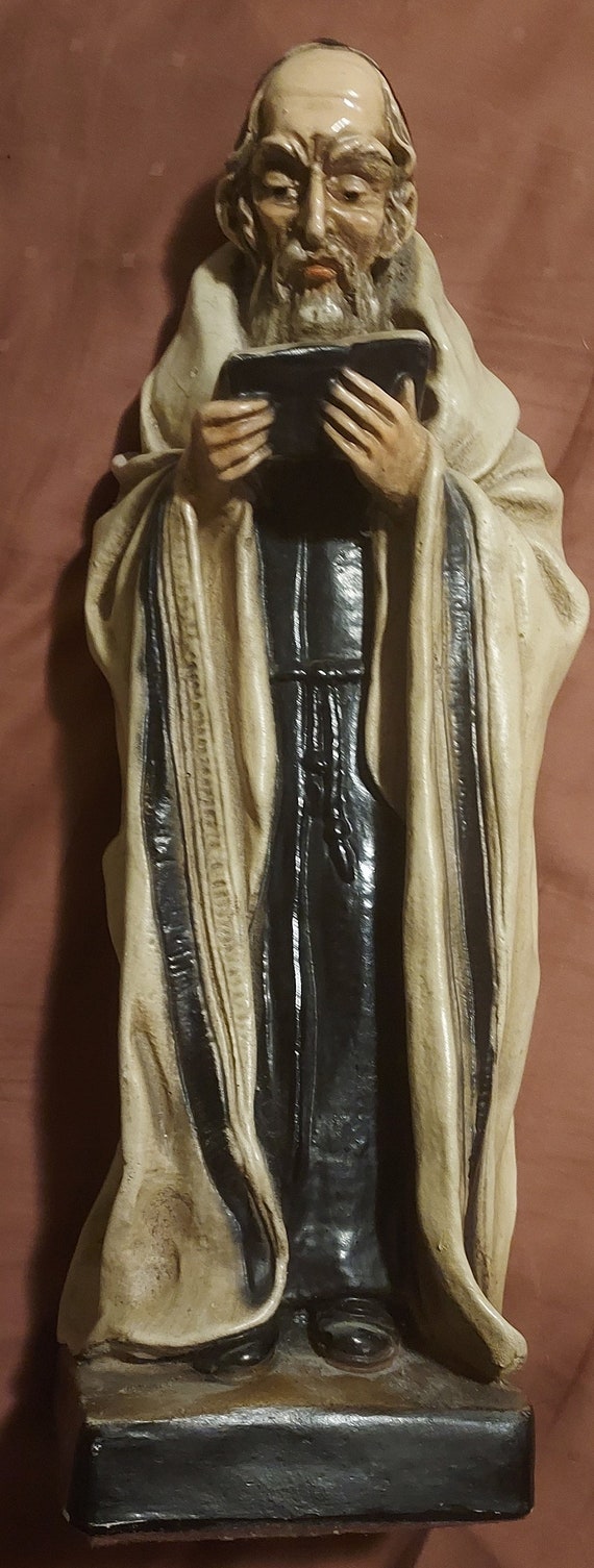 Vintage Jewish Praying Rabbi Statue Plaster Figurine Approx. - Etsy