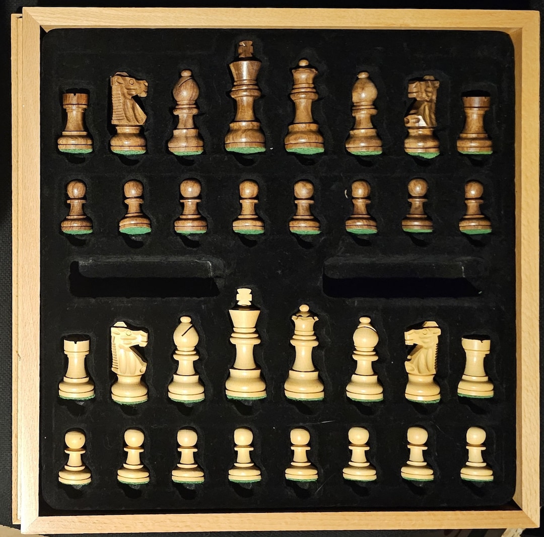 Wooden Chess Board Game Set, Large Lift up Storge Box, Weighted Pieces ...