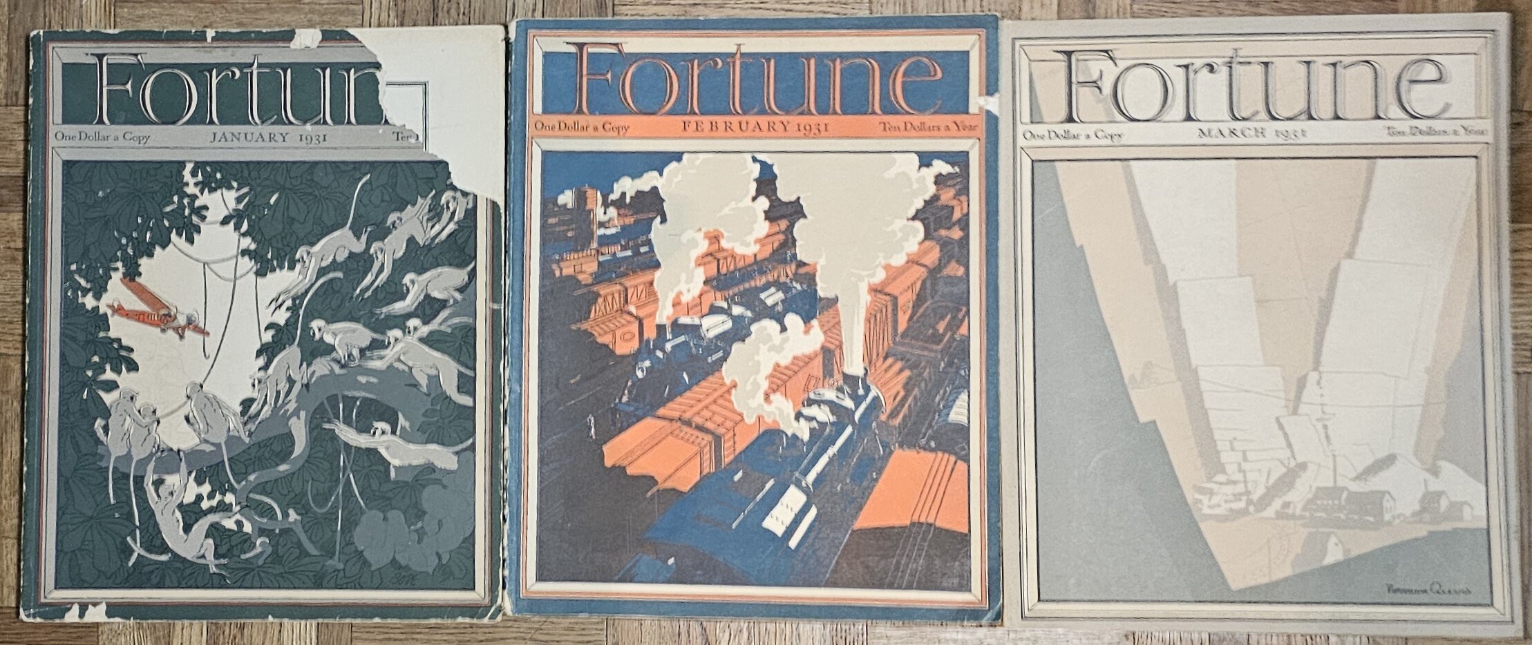 Vintage Fortune Magazines, 1931, 1933, 1935, 1937, 1940, 1946 ...