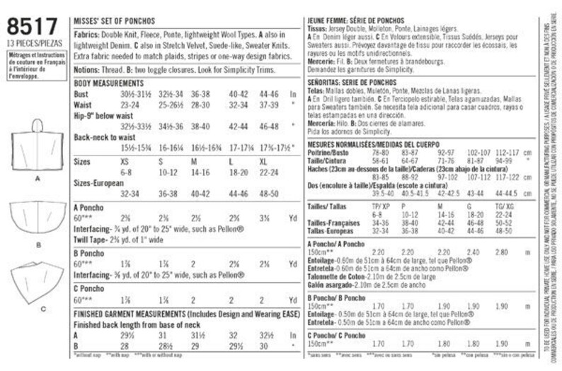 Simplicity 8517/R10708/ Easy-to-sew Pattern Misses' - Etsy