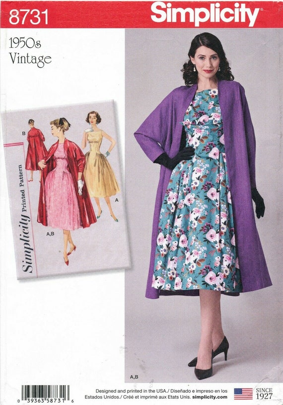 Simplicity Pattern 8731 Misses' 1950s Retro Dress and | Etsy