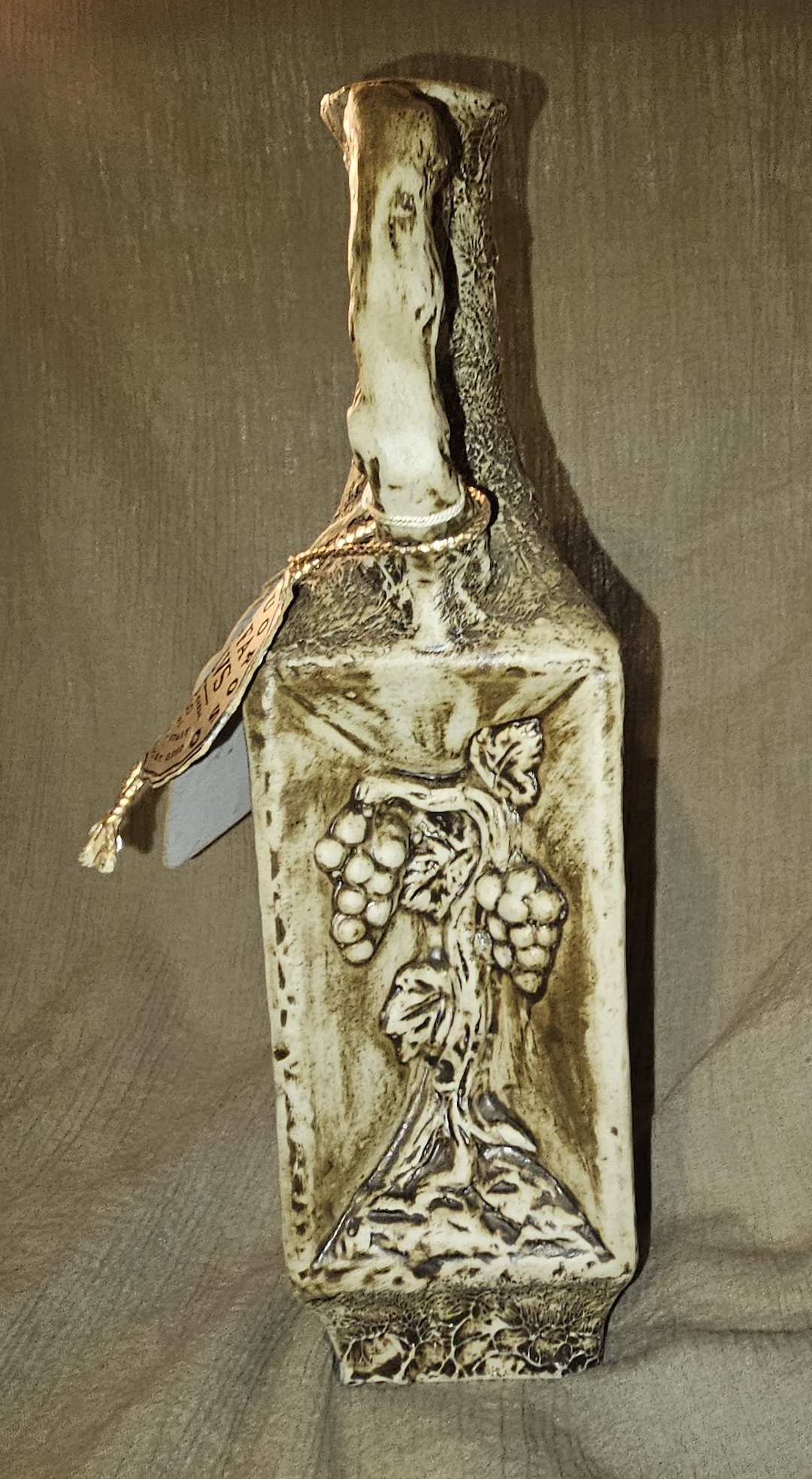 Vintage Italian Decanters, Leather Covered Dual Twisted Duck Decanter ...