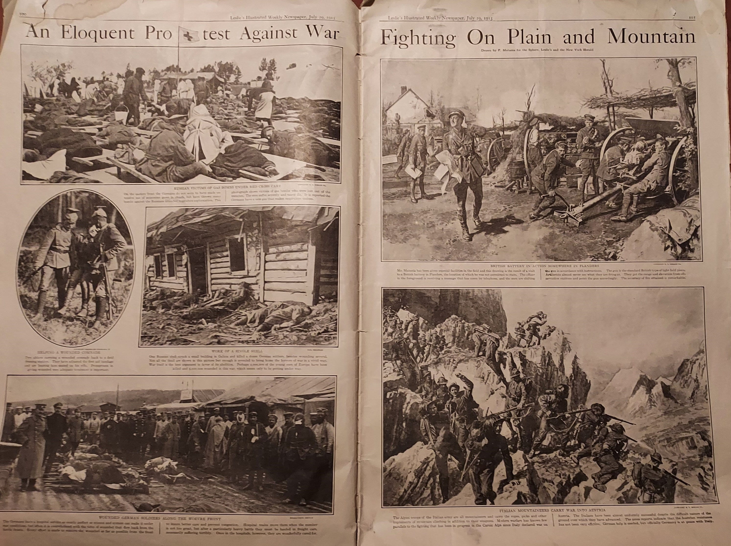 Vintage Leslie's Illustrated Weekly Newspaper/Magazine, July 1915, CXXI ...