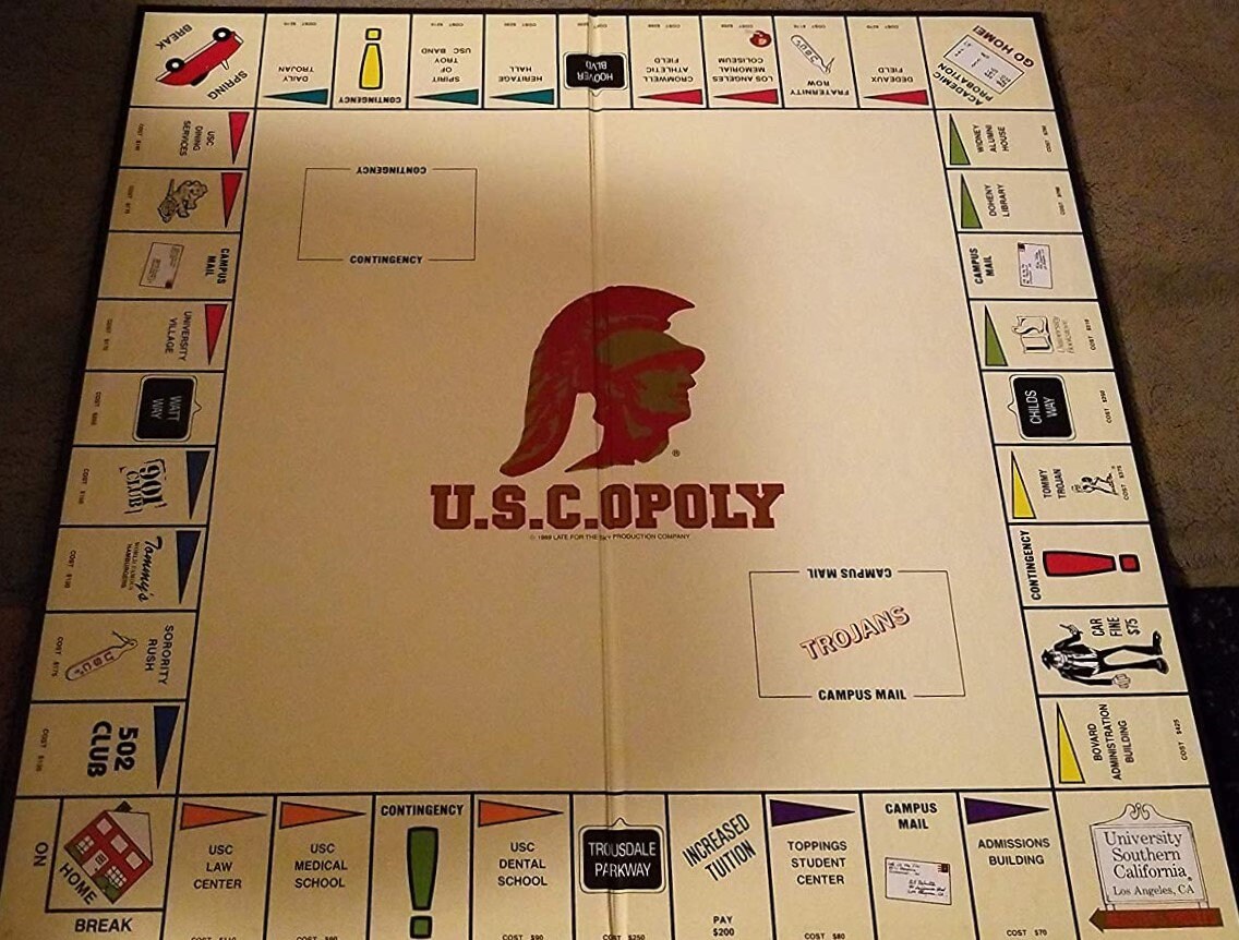 U.S.C.OPOLY Game, University of Southern California theme Monopoly ...