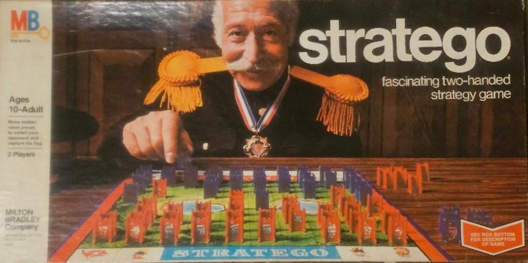 Vintage Stratego Board Game, 1961 Milton Bradley, #4916, 1975, 1996 Milton Bradley, #4916, 1999 ...