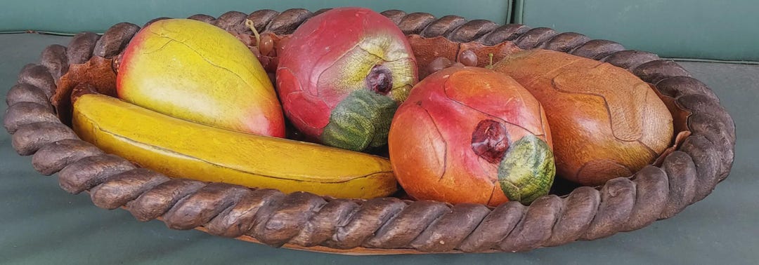 Mid-century Mexican Folk Art Terracotta Hand Painted Fruit Bowl ...