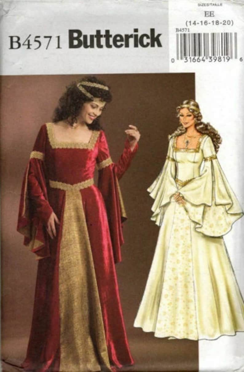 Butterick B4571 Adult Costume Pattern Renaissance Medieval - Etsy