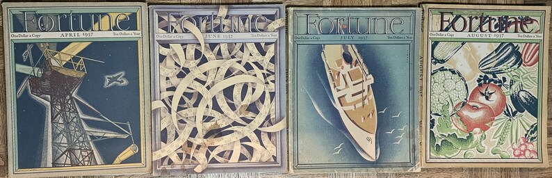Vintage Fortune Magazines 1933, 1934, 1935, 1937, Publications, FULL ...
