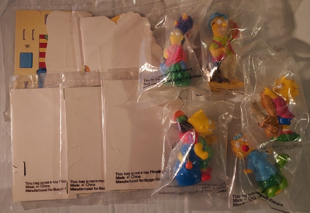 Vintage Simpsons Collectibles, PVC Figurines, 5 Camp Scenes, Stamps, TV ...