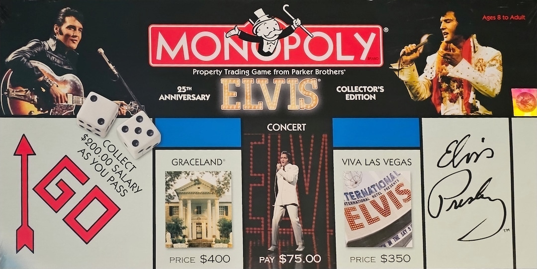 Elvis Presley Monopoly 25th Anniversary, Collector's Edition, With RARE ...