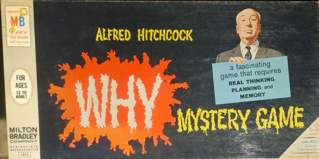 Vintage Game WHY - A Mystery Board Game Presented by Alfred Hitchcock ...