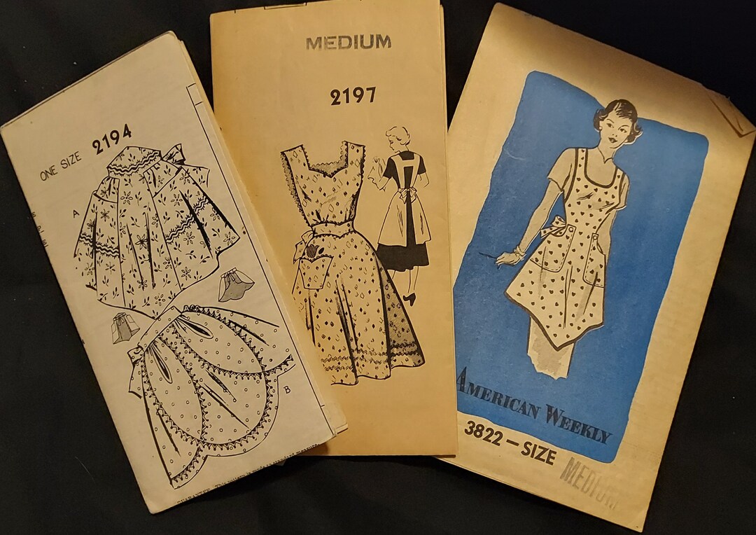 Vintage 1940's-1950s Mail Order Patterns 2194, 2197 & 3822, Sewing ...