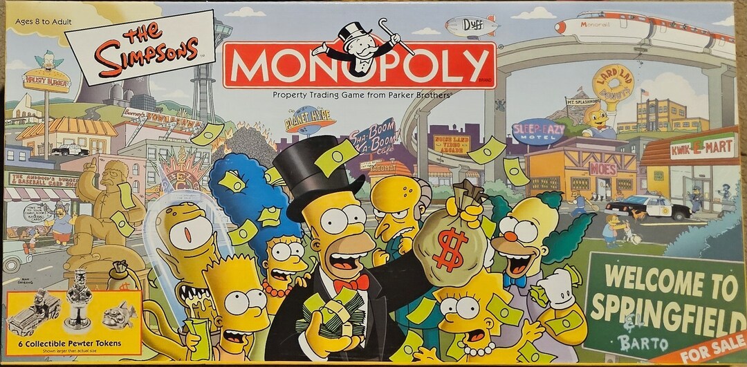 MONOPOLY the Simpsons Edition, Welcome to Springfield Board Game, 2001 ...